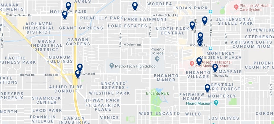 Dónde alojarse en Phoenix, Arizona – Mejores Zonas